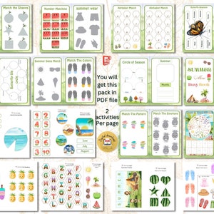 Summer Mini Busy Book Printable Toddler Learning Binder Learning ...