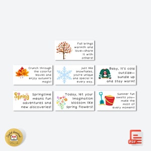 Adorable Lunch Box Notes Cards for Kids PRINTABLE Positive Affirmation ...