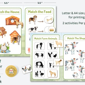 Farm Mini Busy Book #2 PRINTABLE Watercolor Toddler Kindergarten Pre-k ...