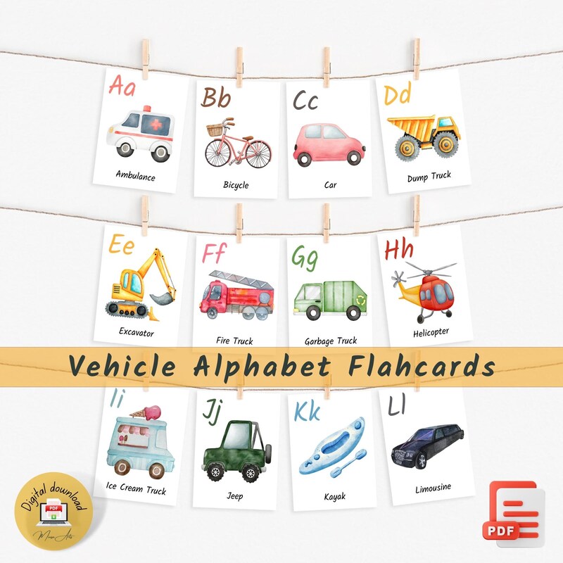 Transportation Alphabet - Etsy
