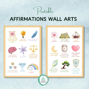 Positive Affirmation Poster for Kids – PRINTABLE Inspiring Daily Self ...