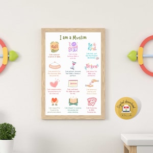 PRINTABLE Islamic Affirmations Poster for Muslim Kids, Positive I Am ...