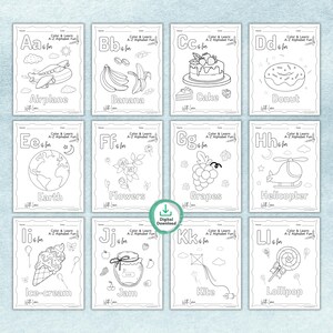ABC Baby Shower Coloring Book: A-Z Alphabet Coloring Pages (printable ...