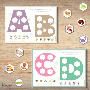 Alphabet Matching & Sorting Activity Toddler Beginning Sounds Alphabet ...