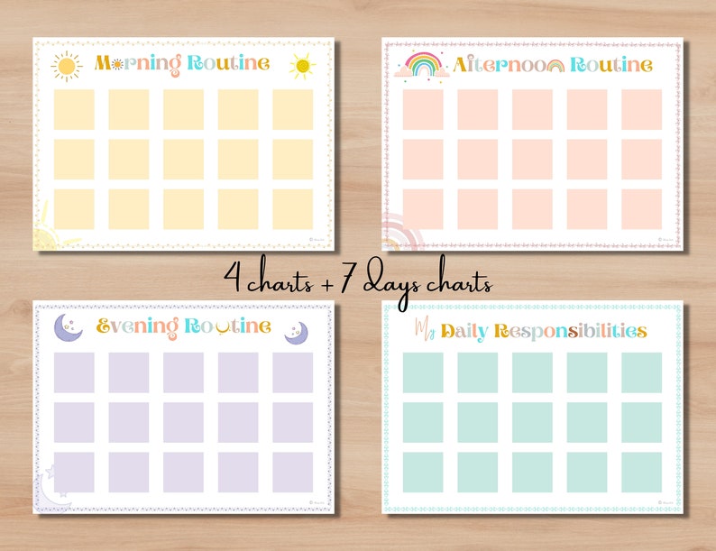 Bedtime Routine Chore Chart Daily Routine Chart Toddler - Etsy