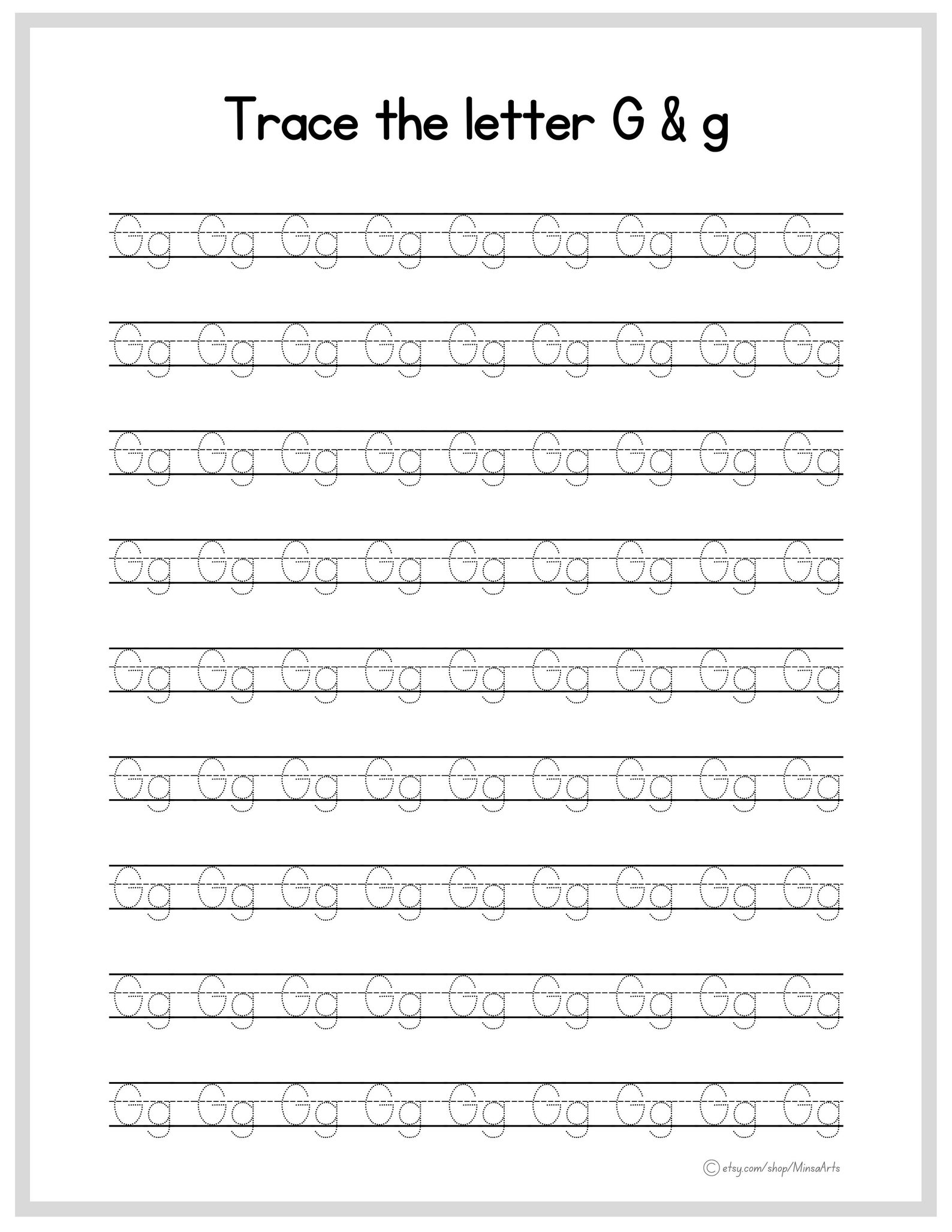 Printable Alphabet Letters Tracing 26 PDF Pages, ABC Practice ...