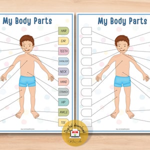 Body Parts Activity for Toddler Preschool Printable Homeschool ...