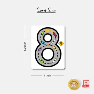 Zoom & Trace Car-themed Number Tracing Flashcards for Kids PRINTABLE ...