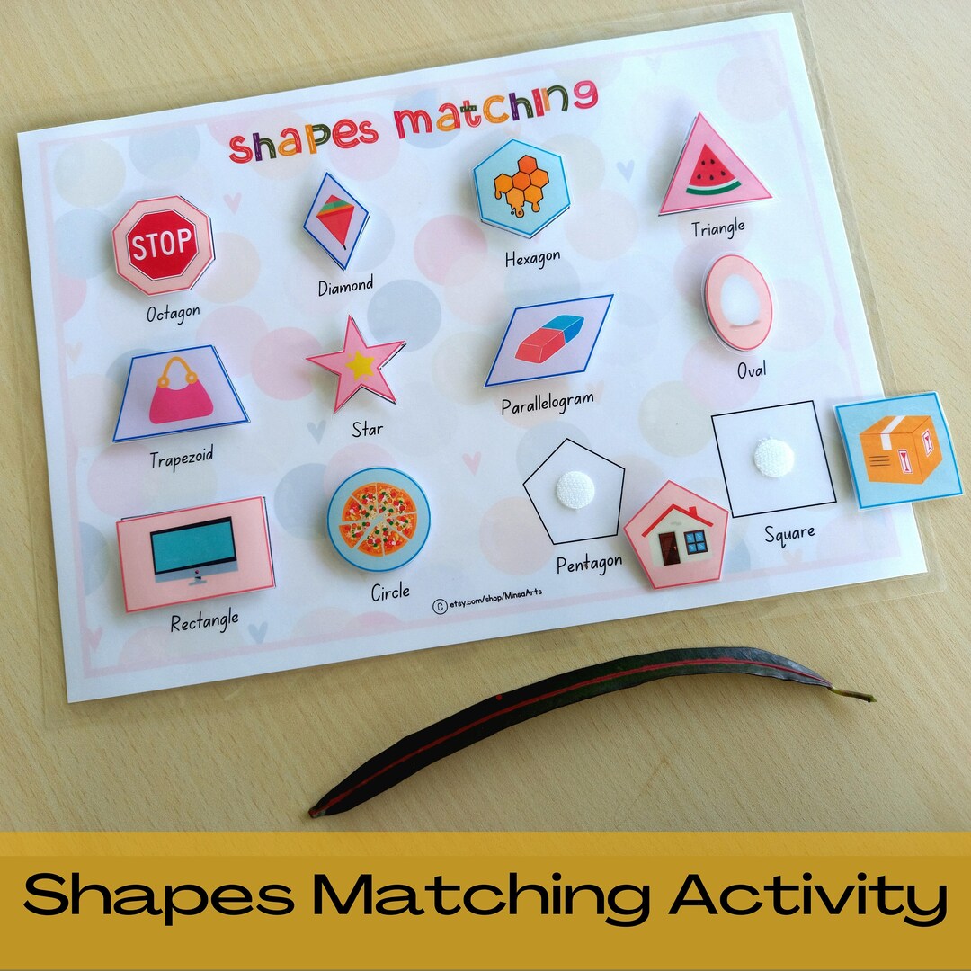 Shapes Matching Shape Sorting Activity, Learning Shapes, Preschool ...