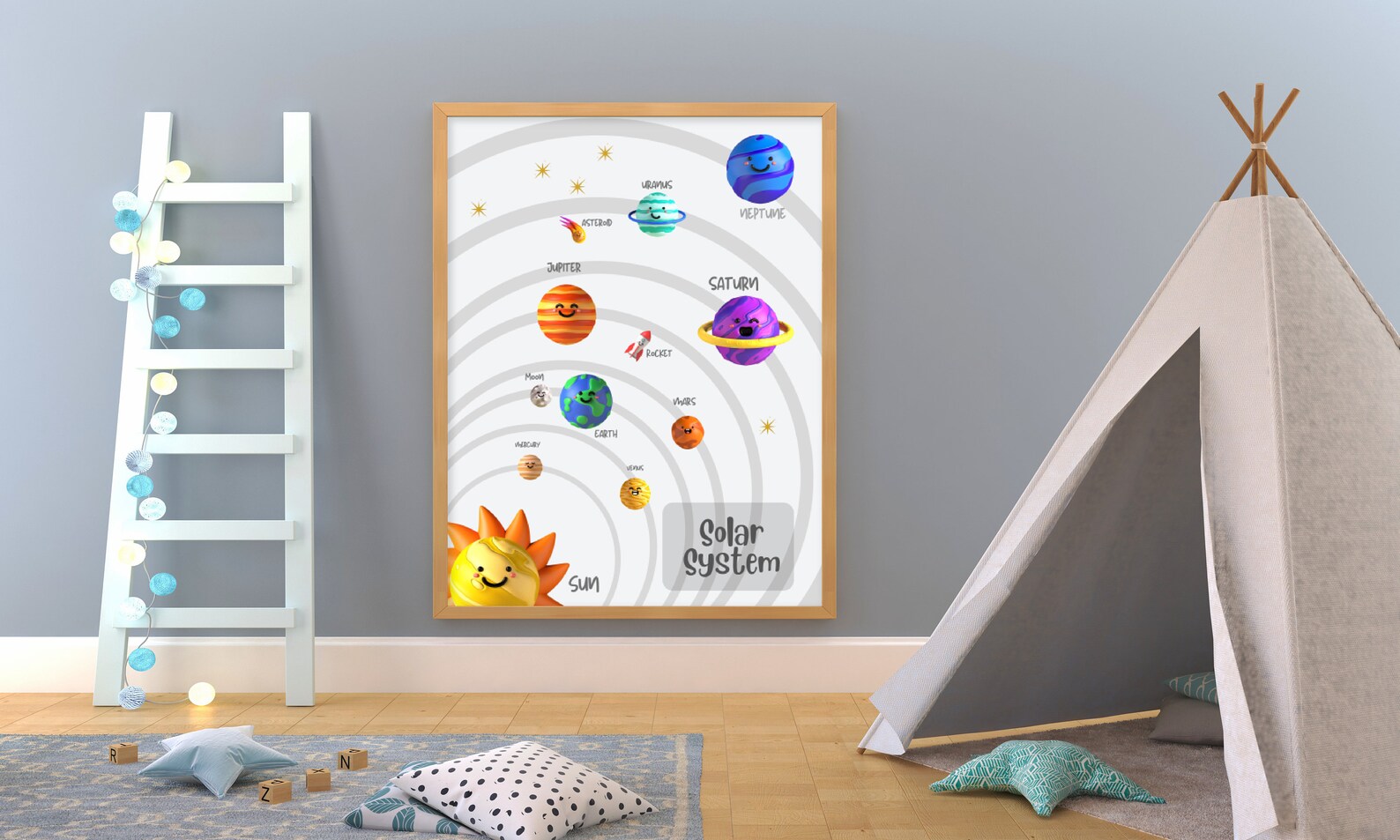 Solar System Print Solar System Poster Outer Space Wall Art - Etsy