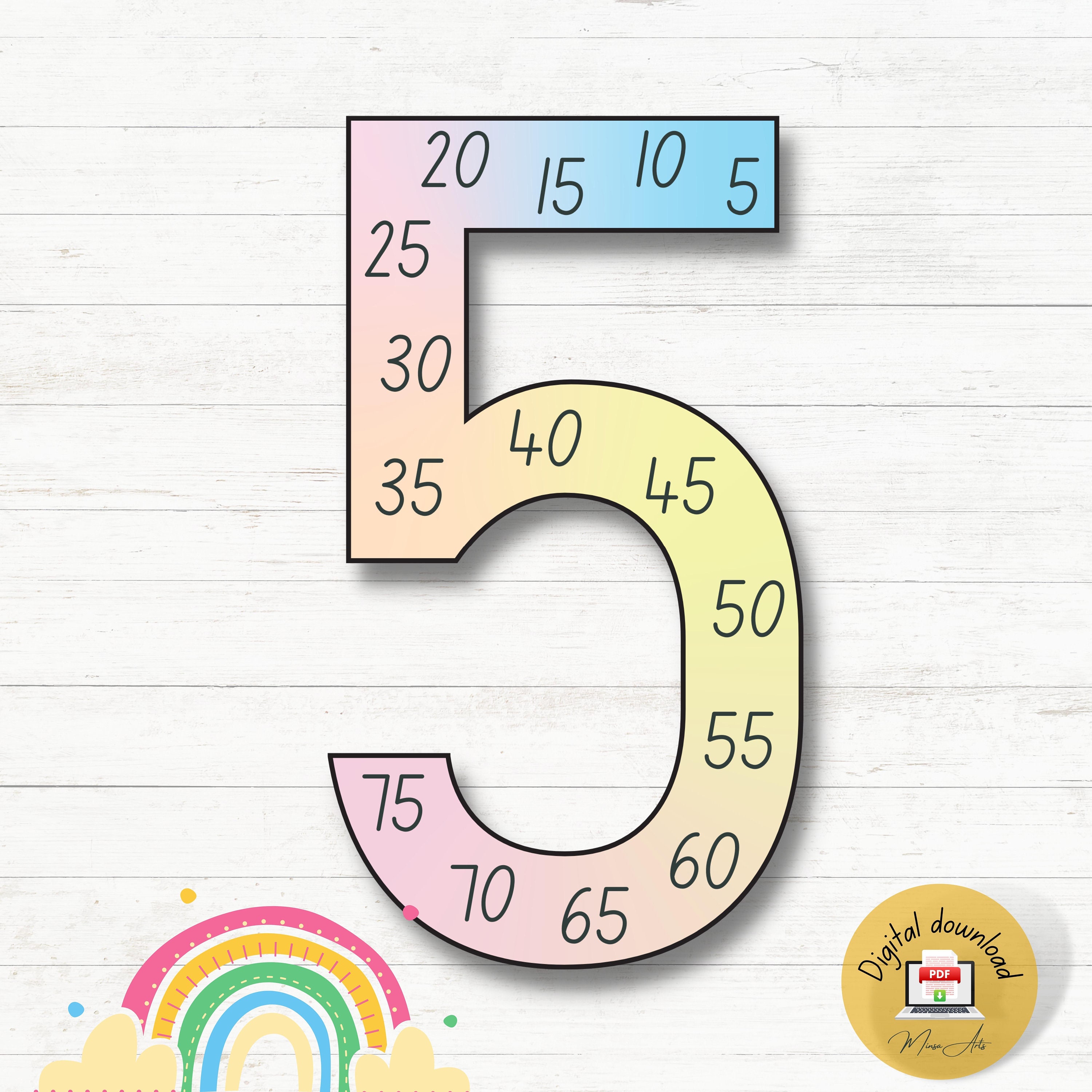 Rainbow Skip Counting Posters Multiplication Number Display - Etsy Canada