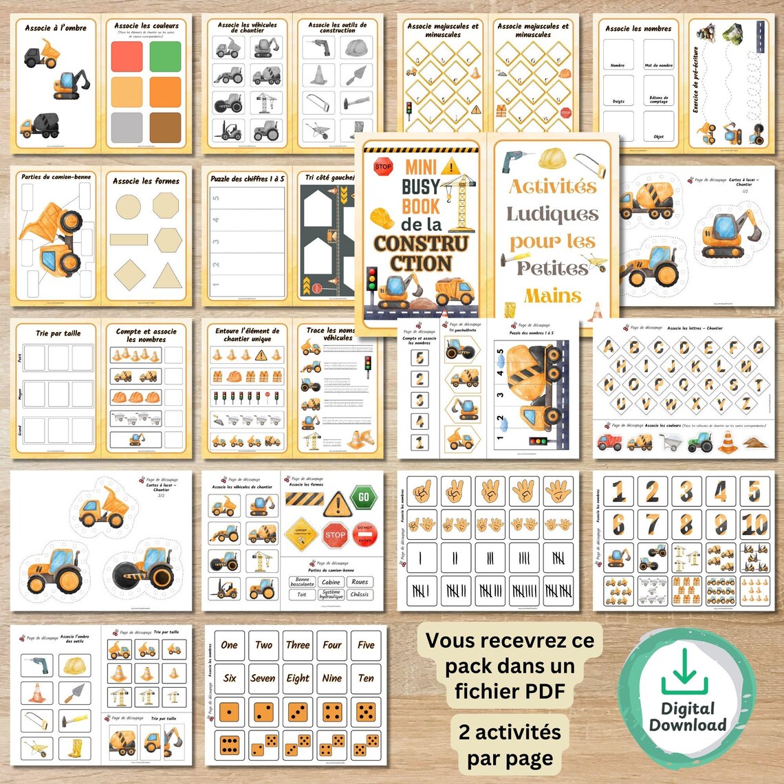 Construction Vehicle Busy Book: Montessori Learning Activities (PDF ...
