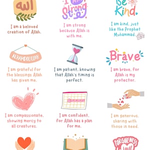 PRINTABLE Islamic Affirmations Poster for Muslim Kids, Positive I Am ...