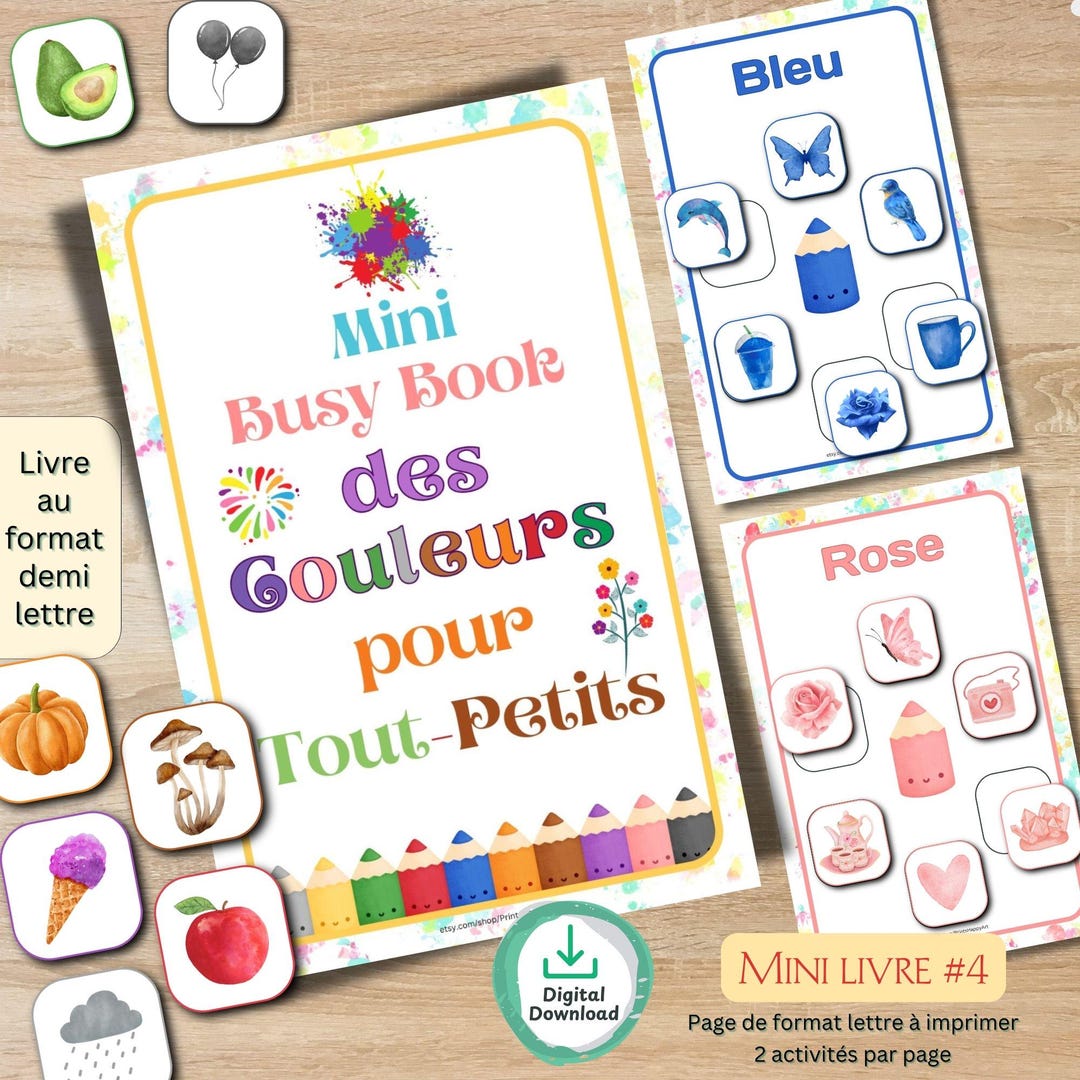 Mini Color Busy Book: Toddler Learning Printable (PDF Download) - Etsy