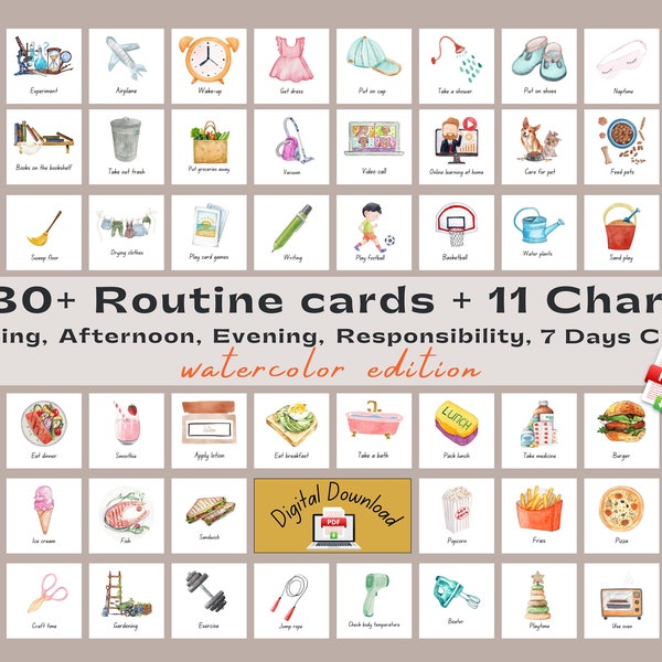 Bedtime Routine Cards - Etsy