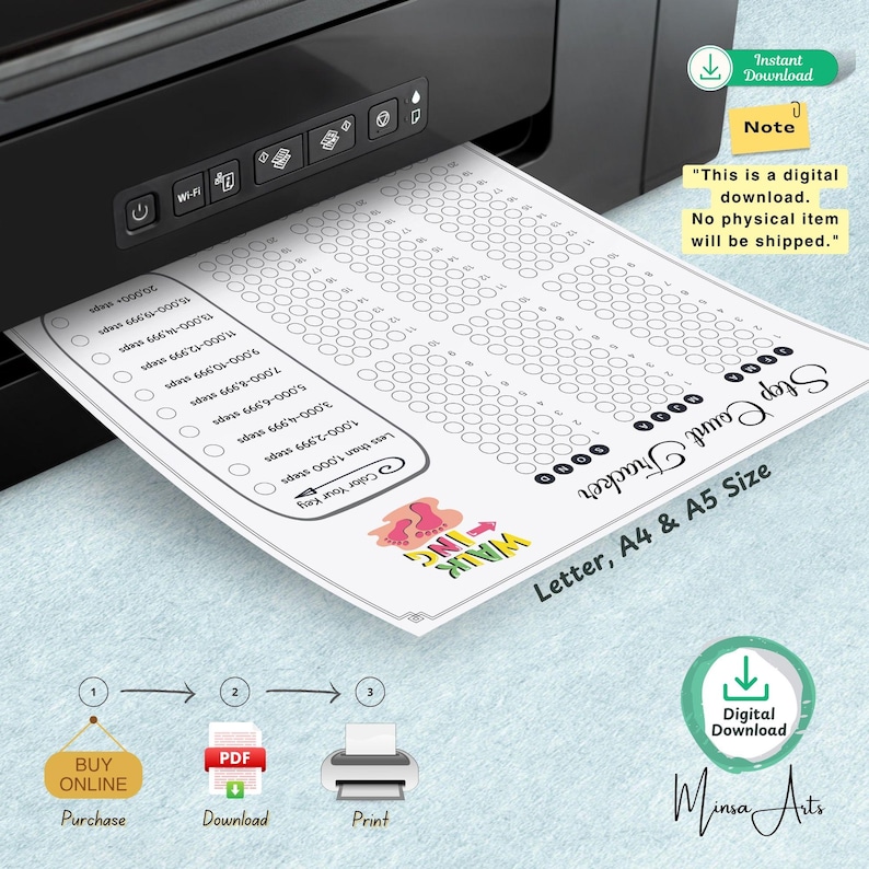Step Count Tracker Printable | Daily Steps Log | Walking Fitness ...
