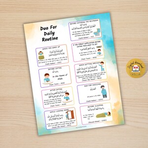 Daily Dua Activity for Kids, Printable Match the Dua for Toddlers ...
