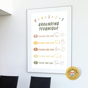 54321 Grounding Techniques Posters Mental Health Posters Mindfulness ...