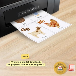 ABC of Farm Alphabet Flashcards Watercolor PRINTABLE Montessori Cards ...