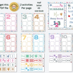Toddler Numbers Mini Busy Book #4 | PRINTABLE Kindergarten Pre-k ...