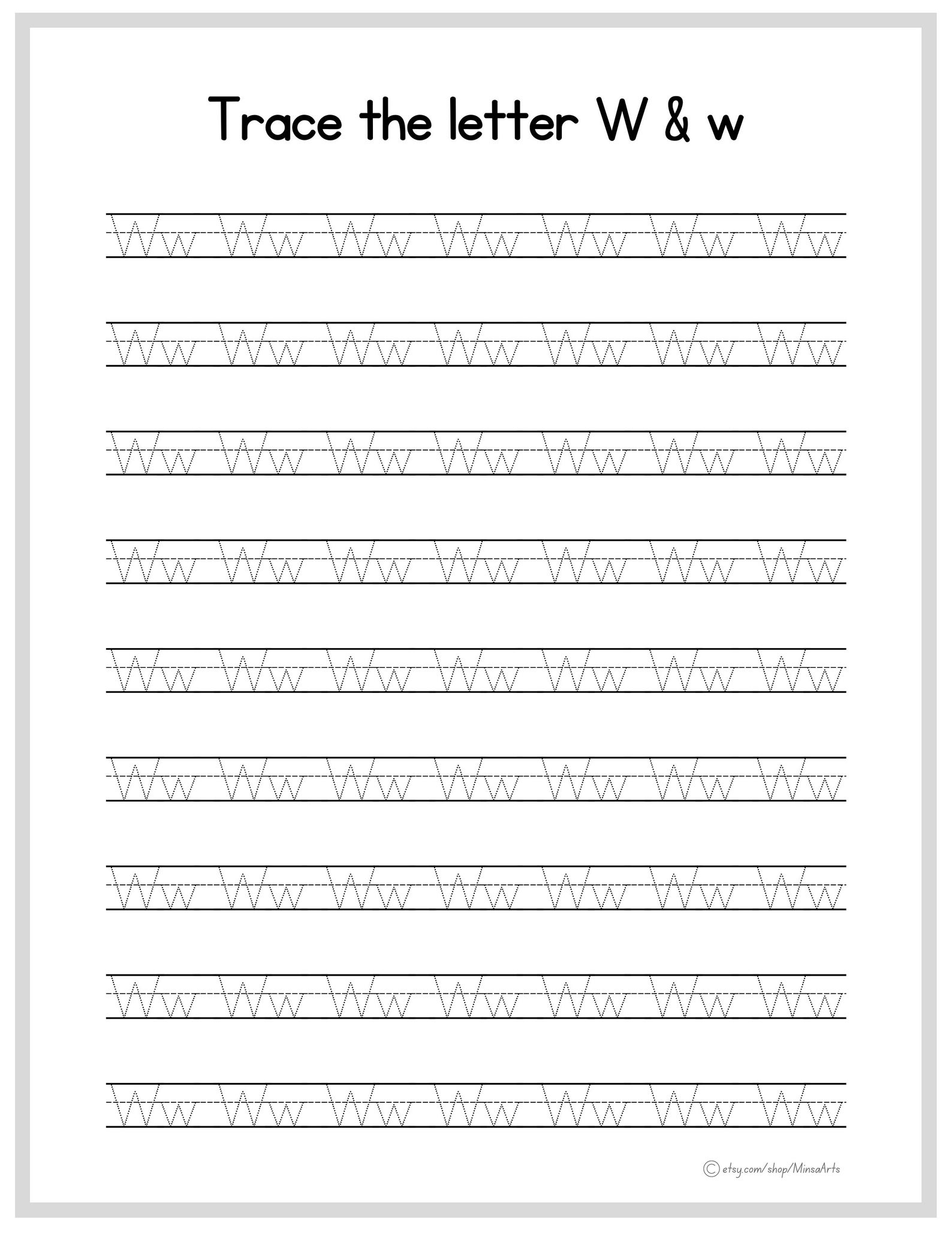 Printable Alphabet Letters Tracing 26 PDF Pages, ABC Practice ...