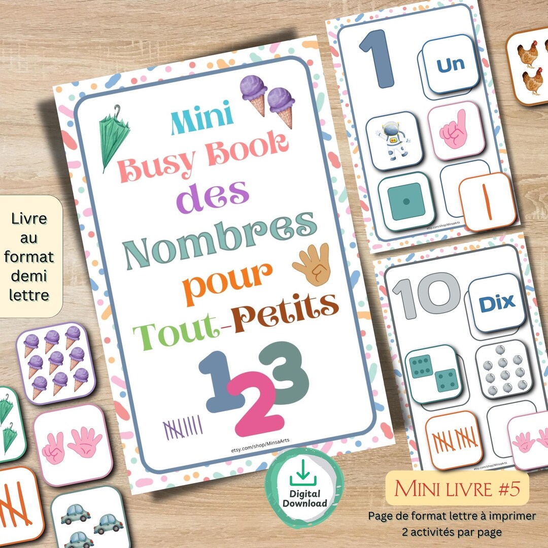 Montessori Number Busy Book: Printable Toddler Learning Game (PDF ...
