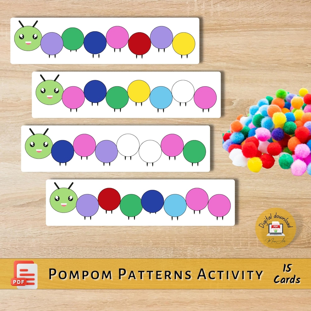 Pom Pom Pattern & Color Activity Cards for Creative Kids PRINTABLE ...