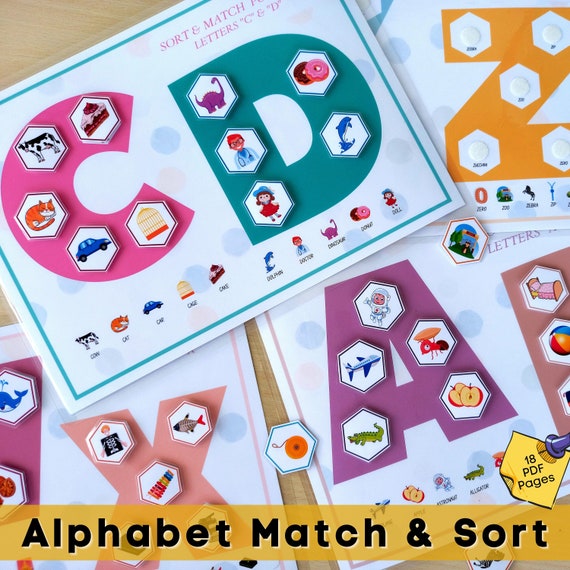 Alphabet Matching & Sorting Activity Toddler Beginning Sounds | Etsy