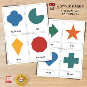 Shapes Flashcards for Kids Learn Basic Geometry Toddler Educational ...