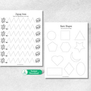 Pre Handwriting for Toddler PRINTABLE Line Tracing Worksheets Pencil ...