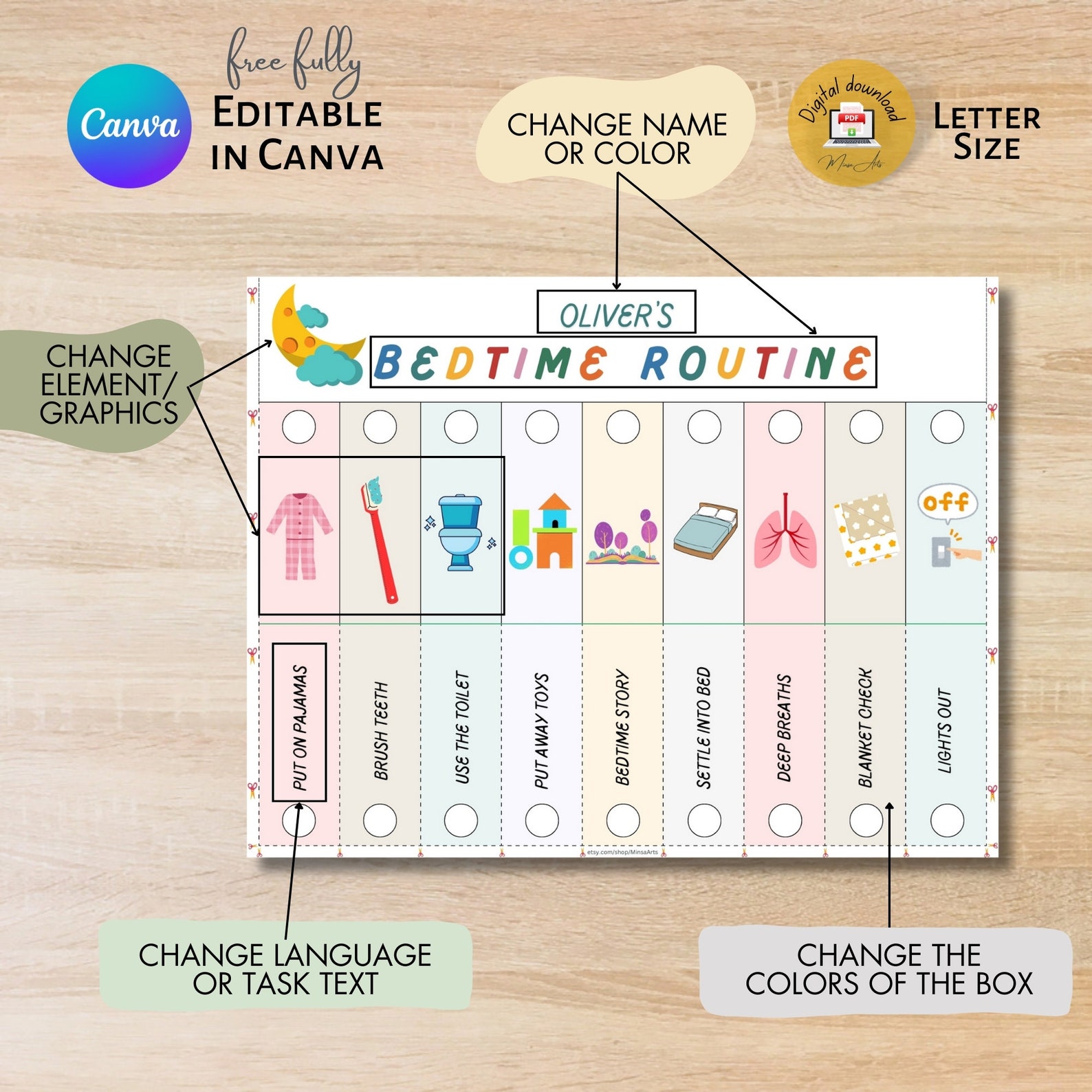 Editable Kids Routine Flip Chart: Daily Activities, Morning, Afternoon ...