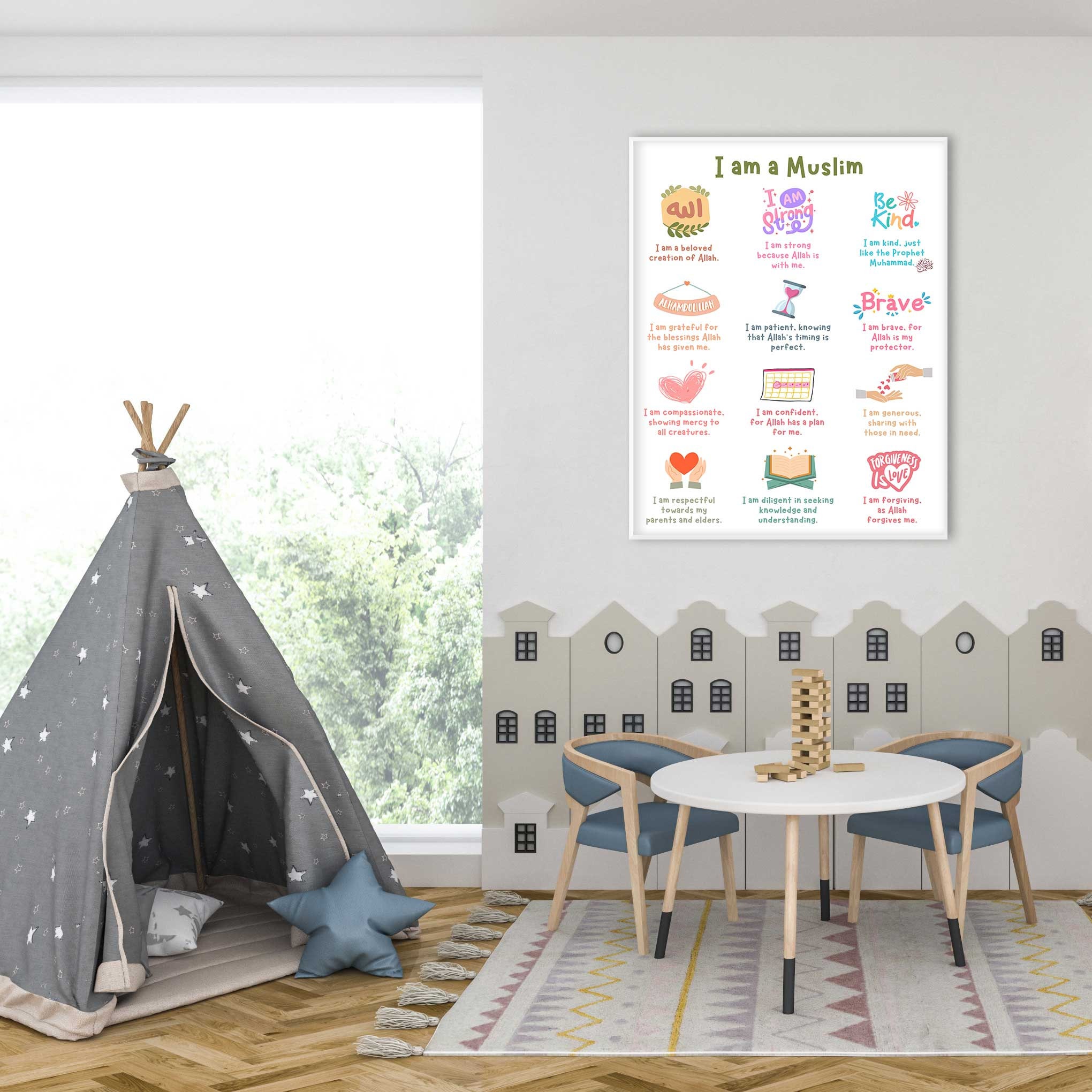 PRINTABLE Islamic Affirmations Poster for Muslim Kids, Positive I Am ...