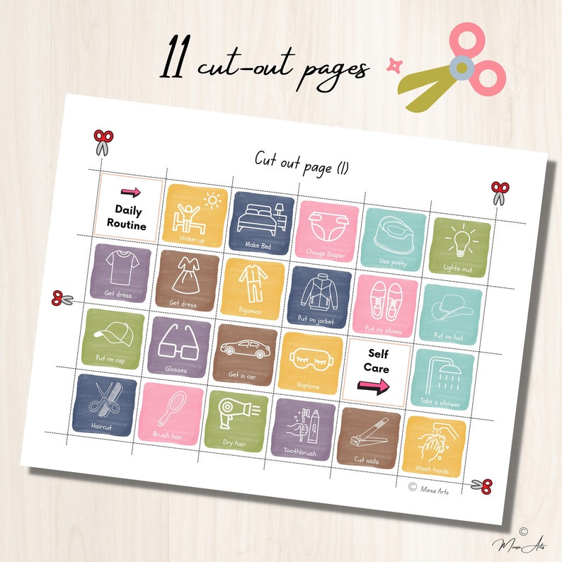 Lined Style Toddlers Routine Cards With 11 Charts Bedtime - Etsy