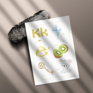 Watercolor Alphabet Poster Classroom ABC Poster Preschool Letter Sounds ...