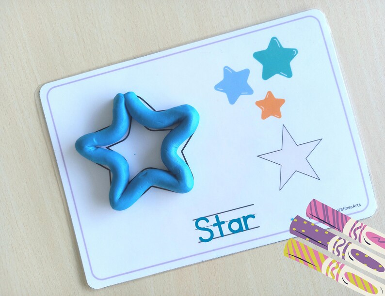 Printable Shapes Play Dough Mats for Kids Playdough Toddler Activity ...