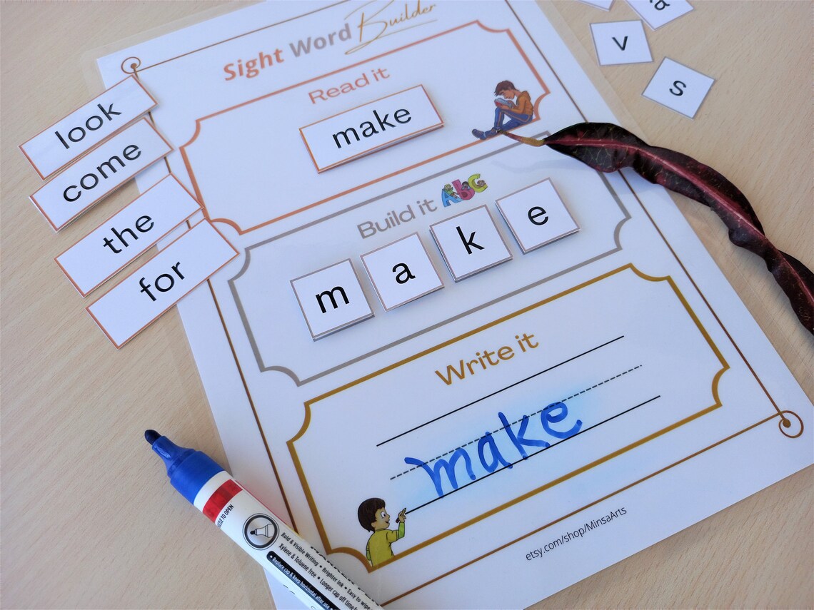 Sight Word Practice Sight Word Builder Fry's 100 Sight - Etsy