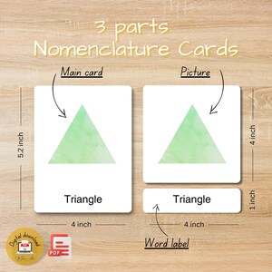 Shapes Watercolor Flashcards Nomenclature PRINTABLE Text Editable ...