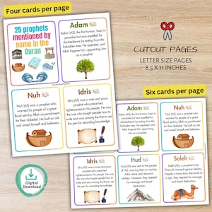 25 Prophets Name in the Quran Islamic Learning Prophets Flashcards ...