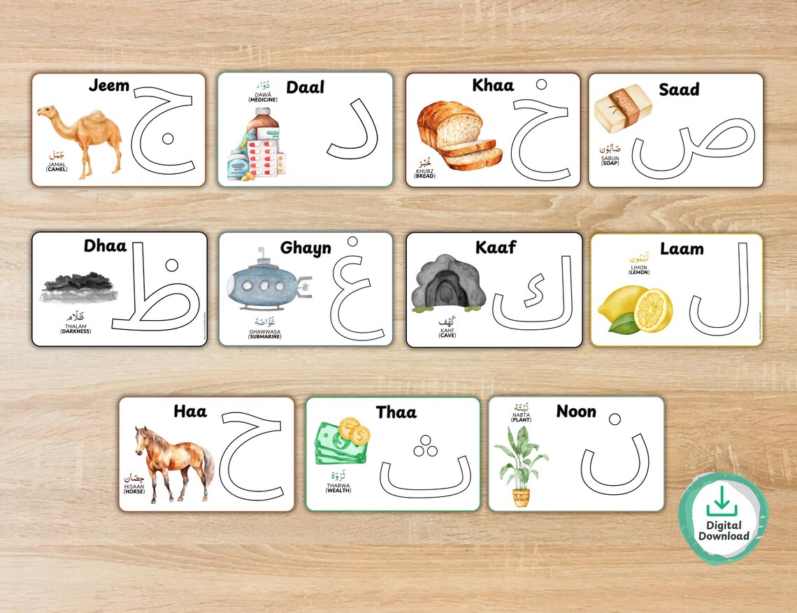 PRINTABLE Arabic Alphabet Playdough Mats | Islamic Learning Alif Baa ...