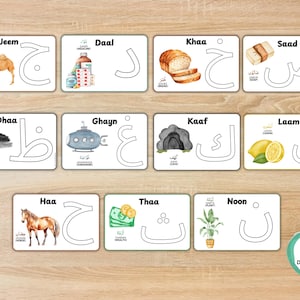 PRINTABLE Arabic Alphabet Playdough Mats | Islamic Learning Alif Baa ...