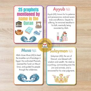 25 Prophets Name in the Quran Islamic Learning Prophets Flashcards ...