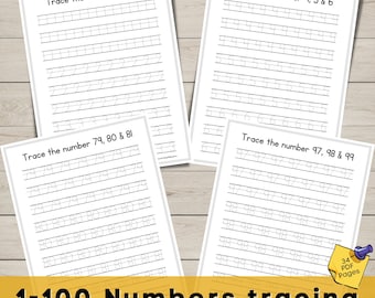 1-10 Number Tracing Preschool Worksheet Printable Handwriting - Etsy