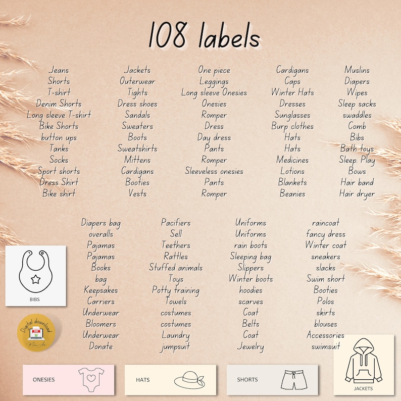 Dresser Drawer Label Printable Kids Clothing Trofast Label - Etsy