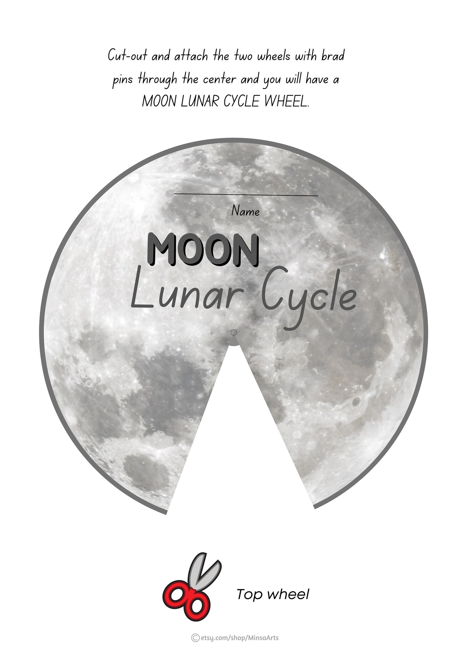 Solar System Wheel Moon Phases Wheel Space Activities - Etsy
