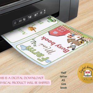 Farm Mini Busy Book #2 PRINTABLE Watercolor Toddler Kindergarten Pre-k ...