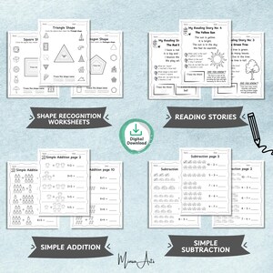 825+ Page Preschool Learning Worksheets Bundle for Kindergarten ...