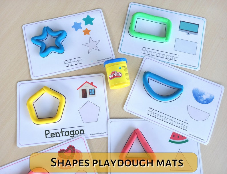Shapes Play Dough Mats PRINTABLE Playdough Toddler Activity - Etsy