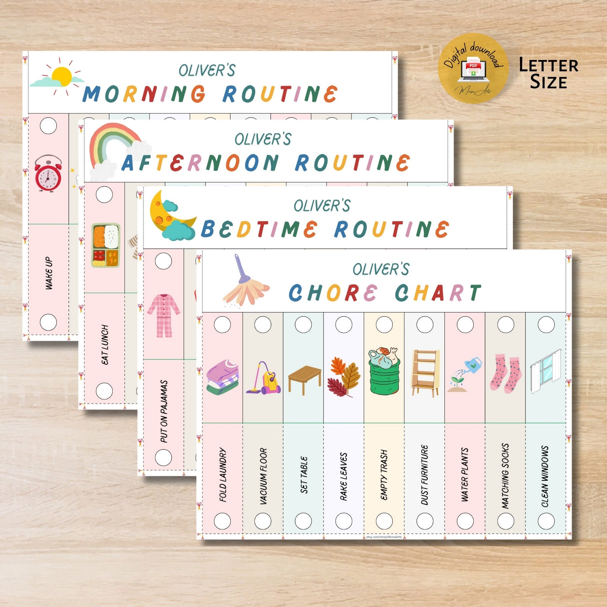 Editable Kids Routine Flip Chart: Daily Activities, Morning, Afternoon ...