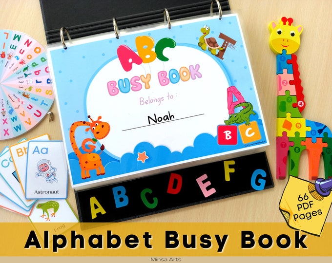 Alphabet Busy Book ABC Quiet Book Toddle Learning Binder - Etsy