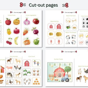 Farm Mini Busy Book #2 PRINTABLE Watercolor Toddler Kindergarten Pre-k ...